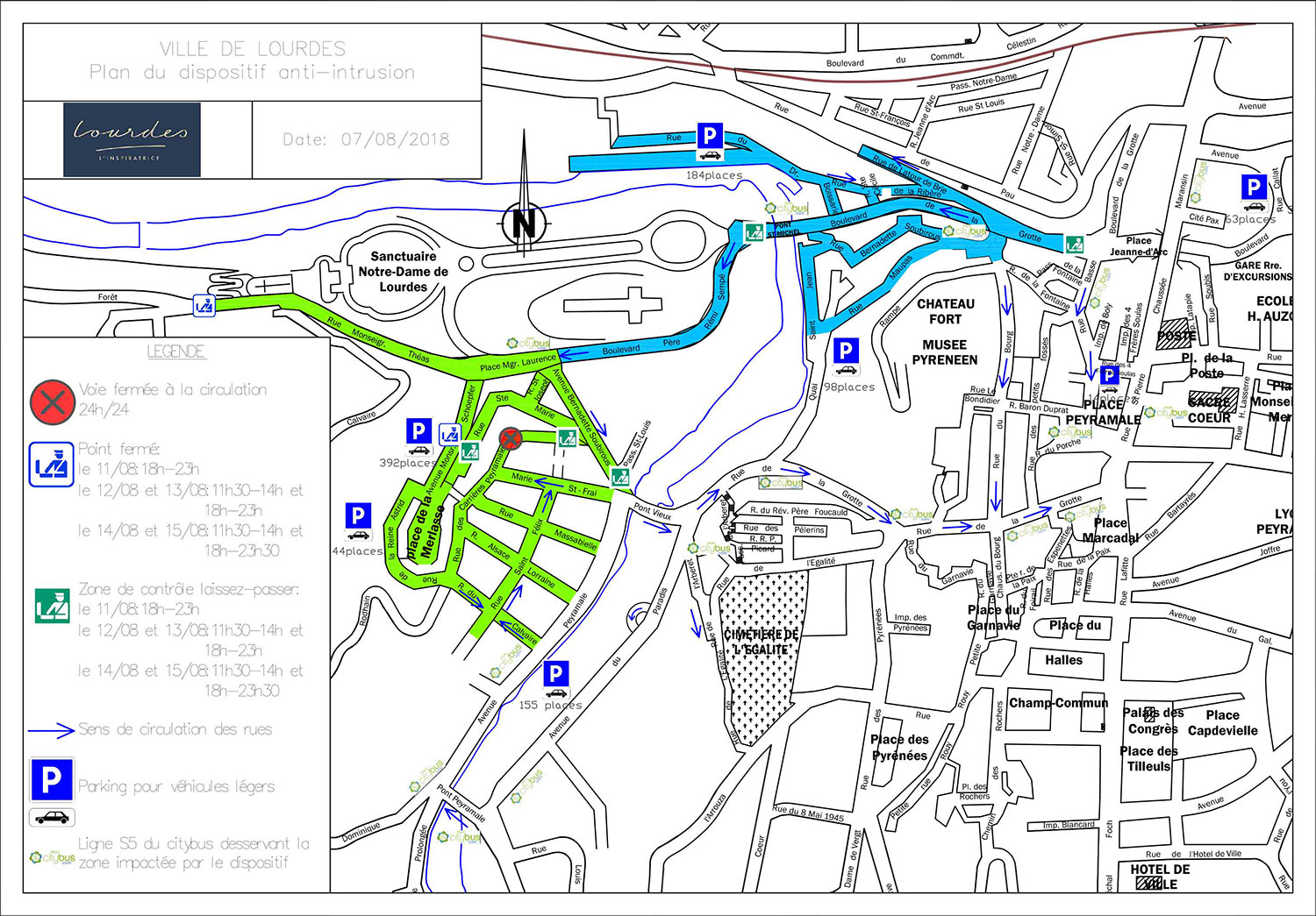 Plan circulation pèlerinage du 15 août - [Les infos de Lourdes et du ...